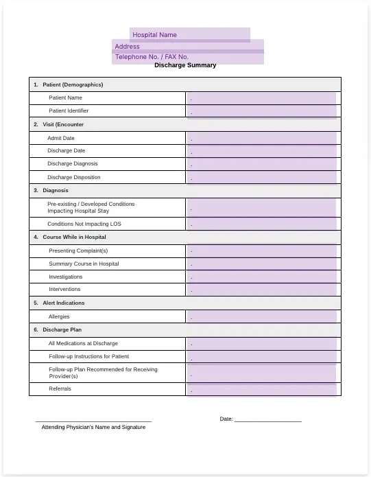 Create a Patient Discharge Summary with Our Free Template